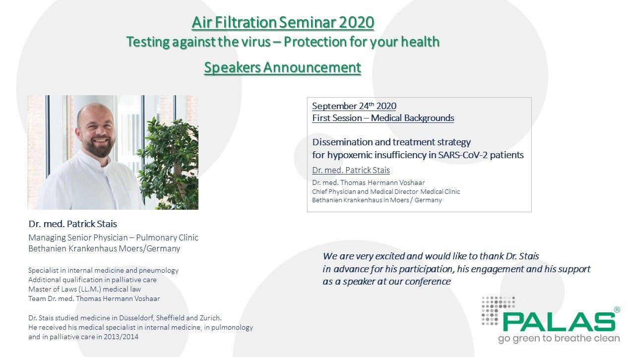Palas® AFiS 2020 speaker announcement: Dr. med. Patrick Stais - Palas